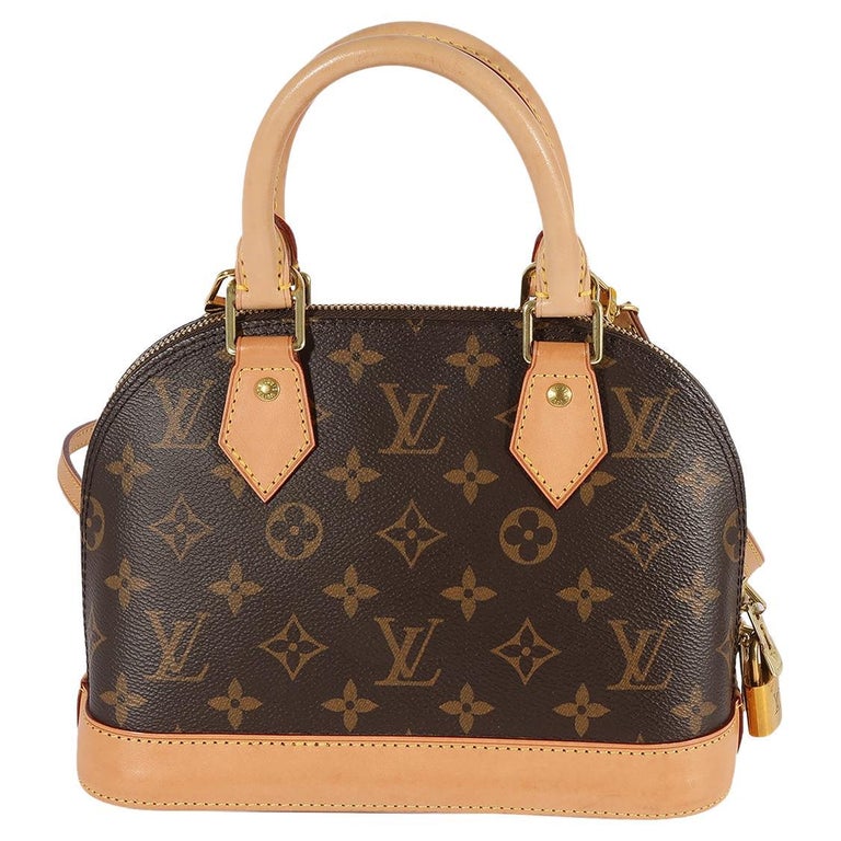 Louis Vuitton Brown Monogram Canvas Leather Alma BB Handbag at 1stDibs