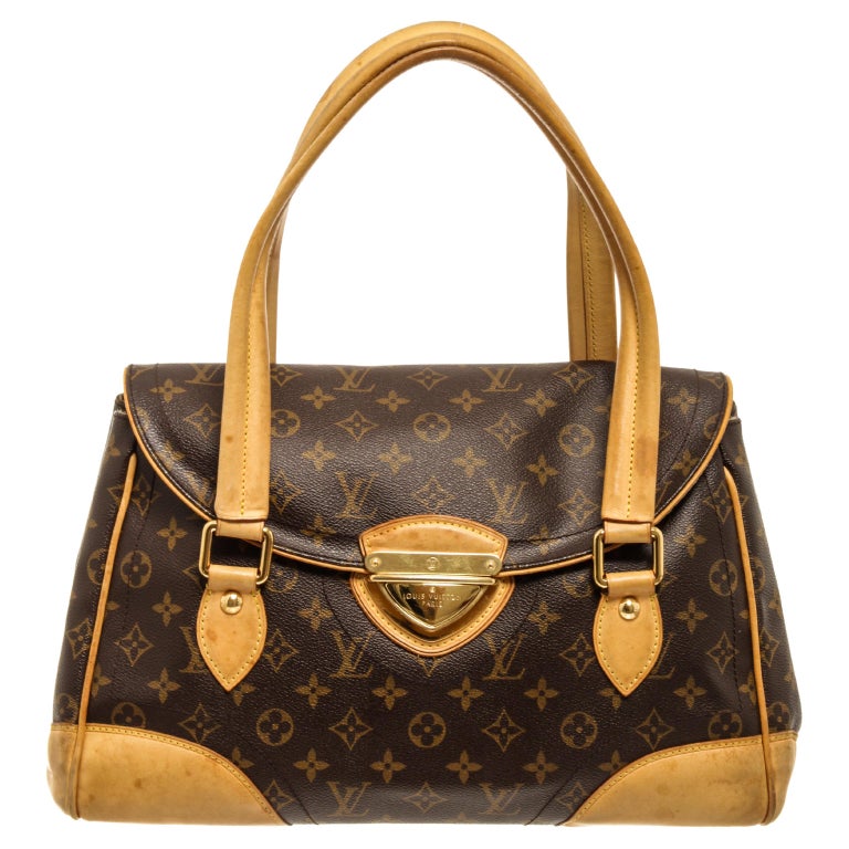 Louis Vuitton Brown Monogram Canvas Leather Beverly GM Handbag For Sale ...