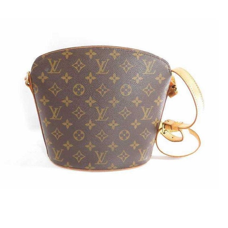 Louis Vuitton Brown Monogram Canvas Leather Drouot Shoulder Crossbody ...