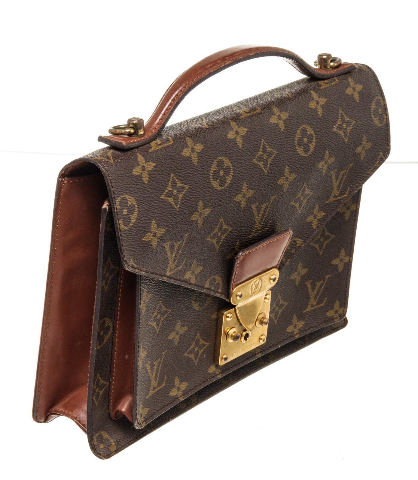 Louis Vuitton Brown Monogram Canvas Monceau Handbag with monogram ...