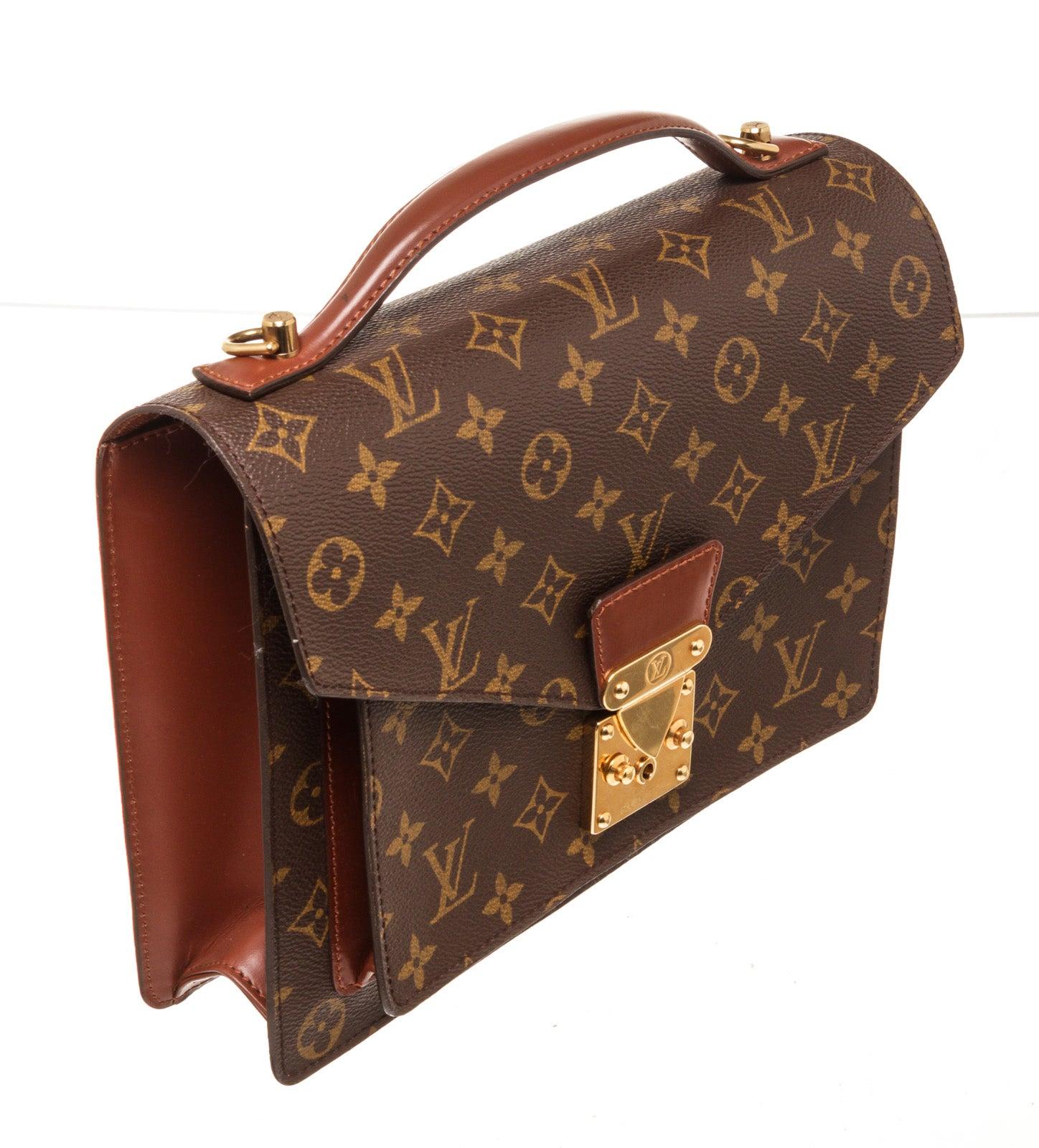 Louis Vuitton Brown Monogram Canvas Monceau Handbag with monogram ...