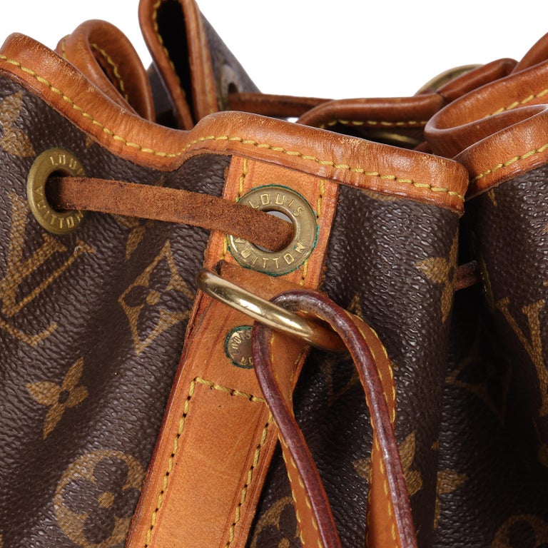 LOUIS VUITTON Brown Monogram Coated Canvas and Vachetta Leather Vintage ...