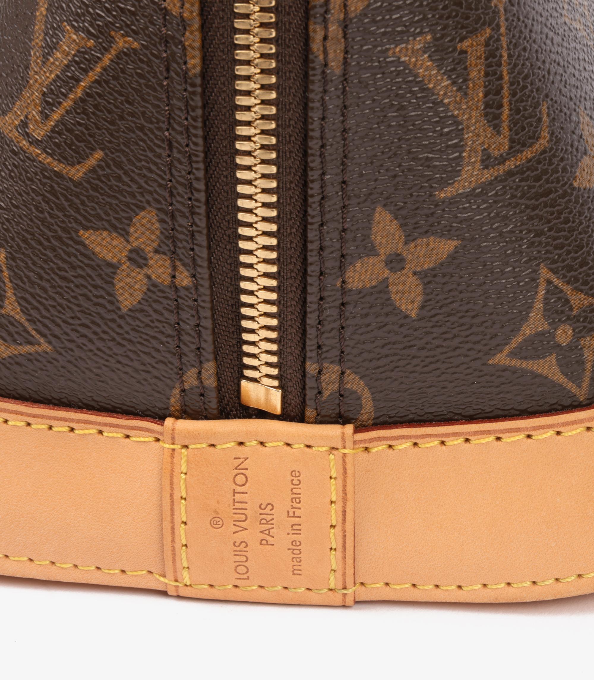 Louis Vuitton Brown Monogram Coated Canvas and Vachetta Leather Alma PM For Sale at 1stDibs