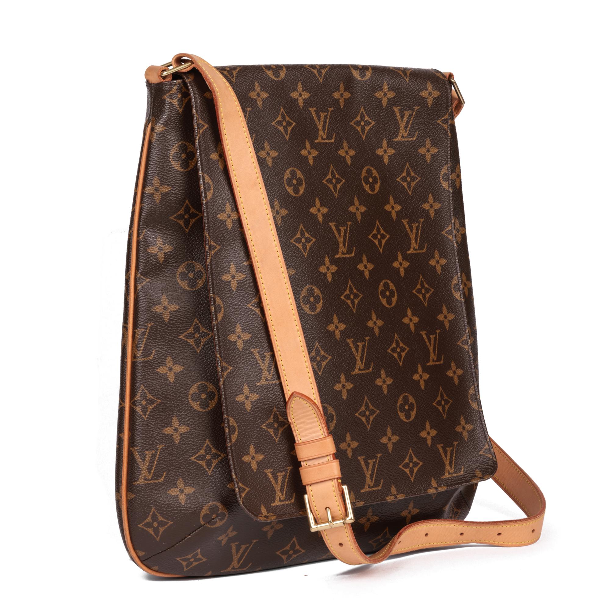LOUIS VUITTON Brown Monogram Coated Canvas and Vachetta Leather Musette Salsa GM at 1stDibs | lv ...