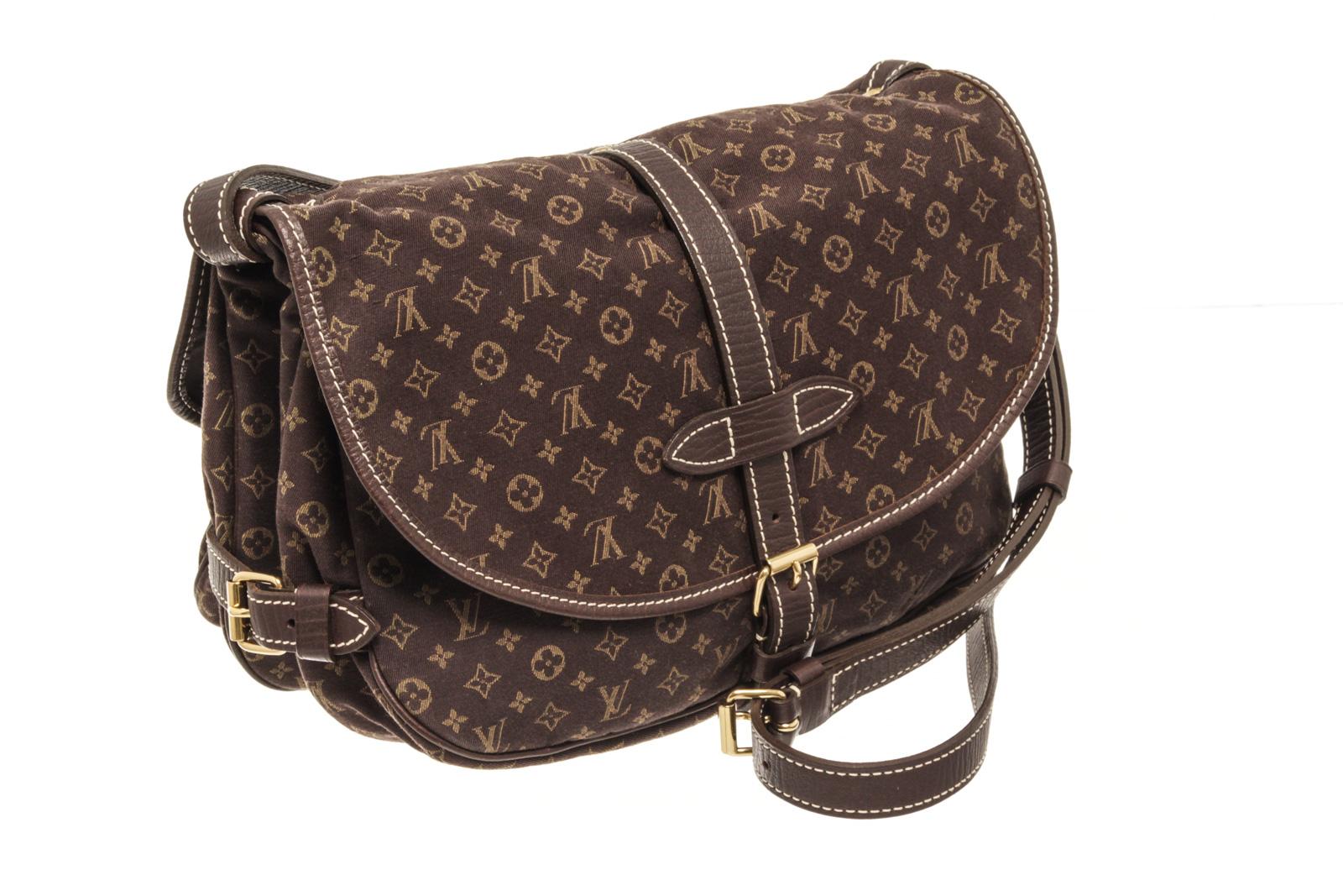 Louis Vuitton Brown Monogram Mini Lin Saumur 30 Bag For Sale at 1stDibs ...