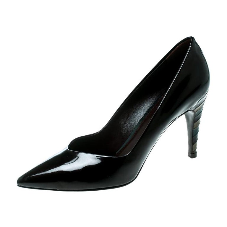 Louis Vuitton Brown Patent Leather Pointed Toe Pumps Size 39.5 For Sale ...