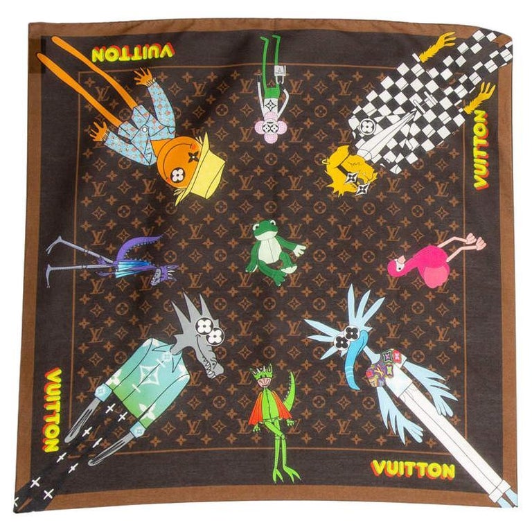 Louis Vuitton Brown The LV Friends Monogram Cotton and Silk Bandana For ...