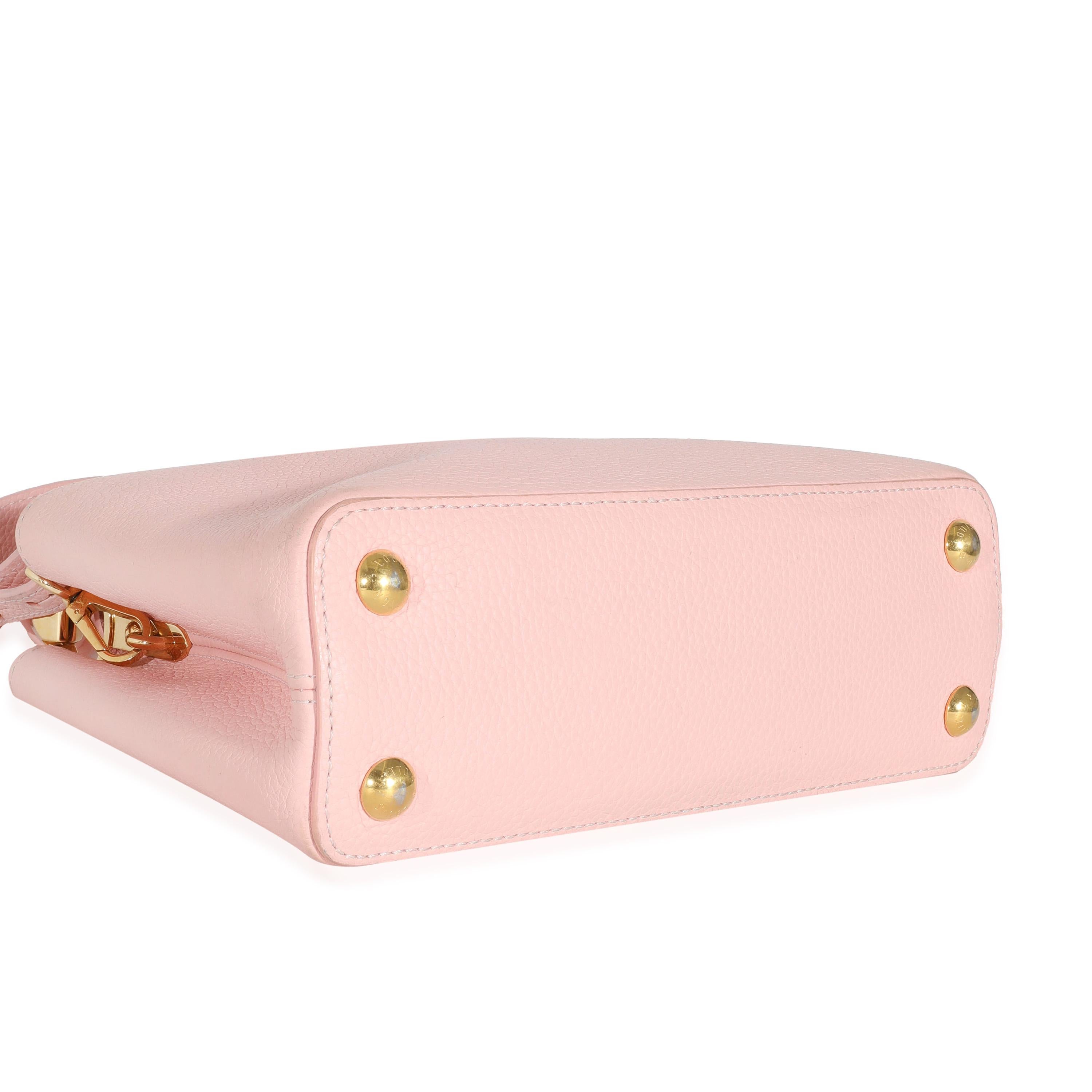 Louis Vuitton Bubble Gum Pink Taurillon Scrunchie Capucines BB For Sale ...