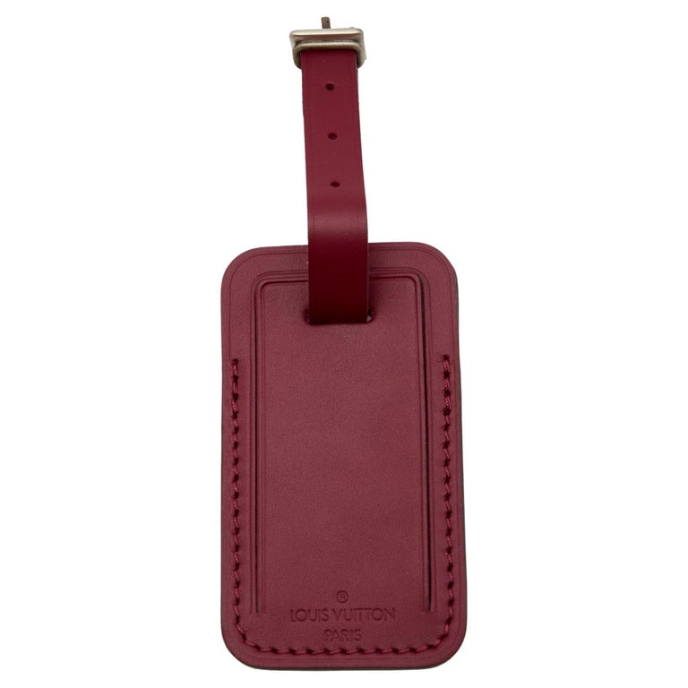 Louis Vuitton Burgundy Leather Luggage Name Tag For Sale at 1stDibs