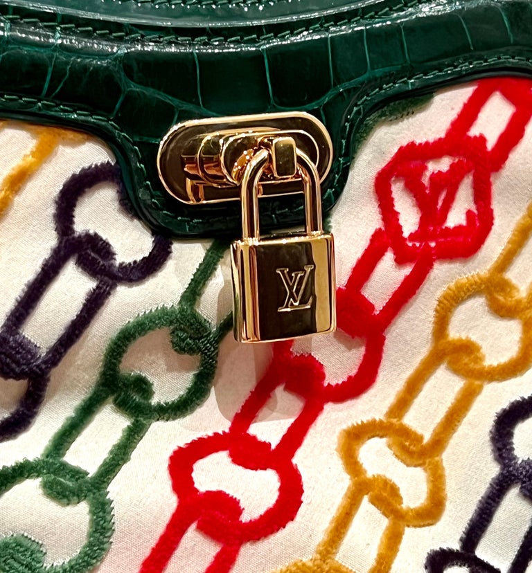 LOUIS VUITTON by Marc Jacobs Chain Print Velvet and Alligator Bag For ...