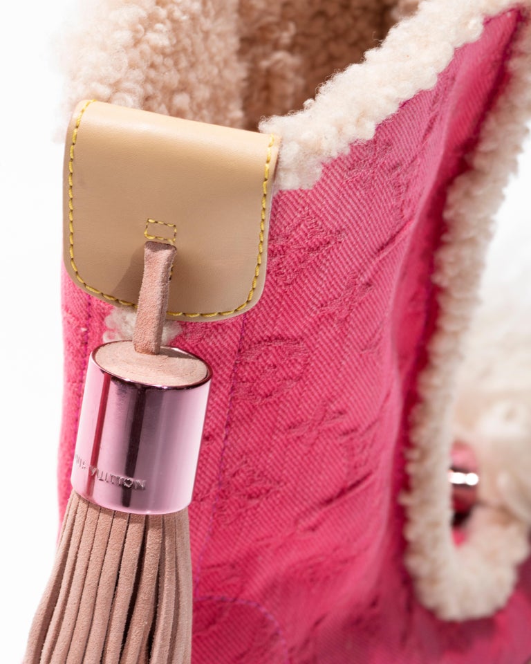 Louis Vuitton by Marc Jacobs pink monogram jacquard denim clog boots ...