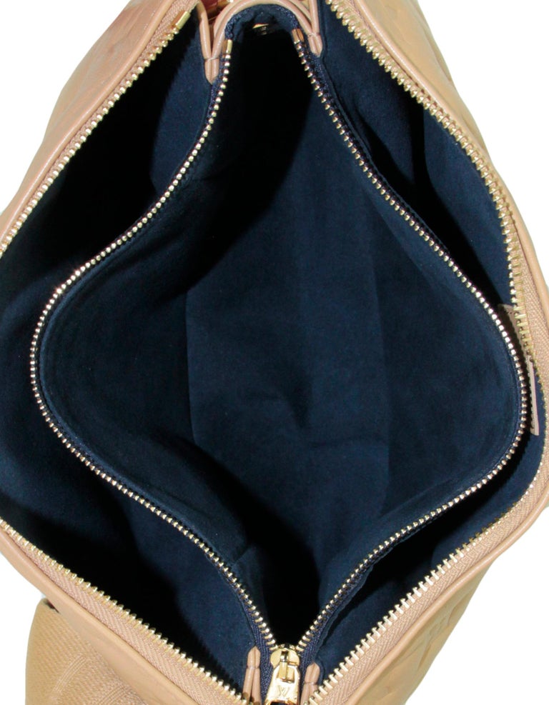 Louis Vuitton Camel Lambskin Leather Embossed Monogram Coussin PM Bag ...