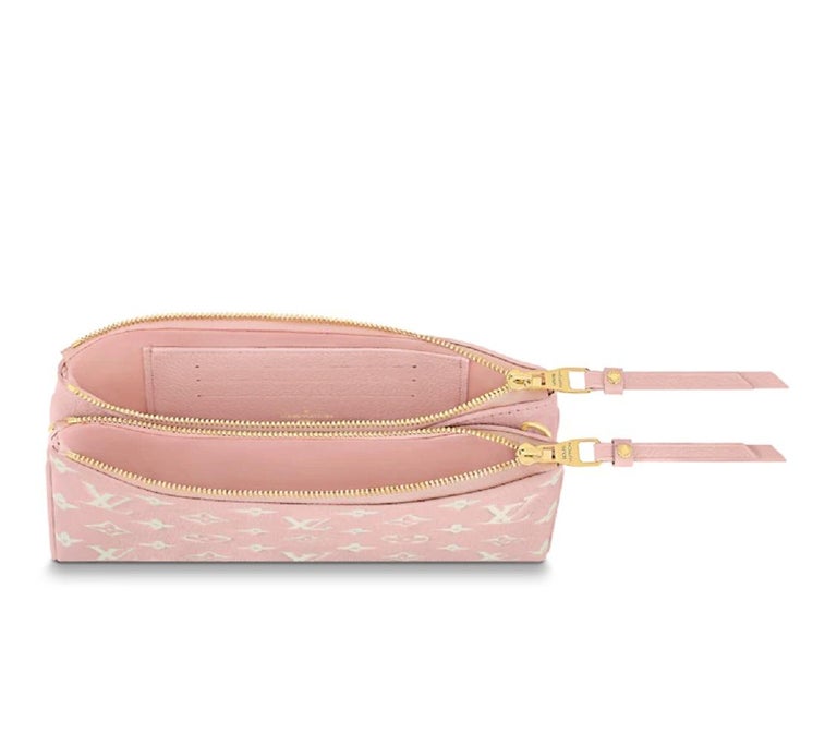 Louis Vuitton Candy Pink Monogram Empreinte Leather Double Zip Pochette ...
