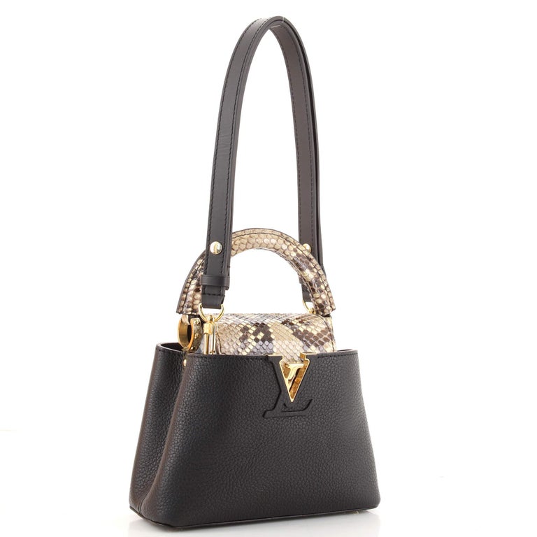 Louis Vuitton Capucines Bag Leather with Python Mini at 1stDibs