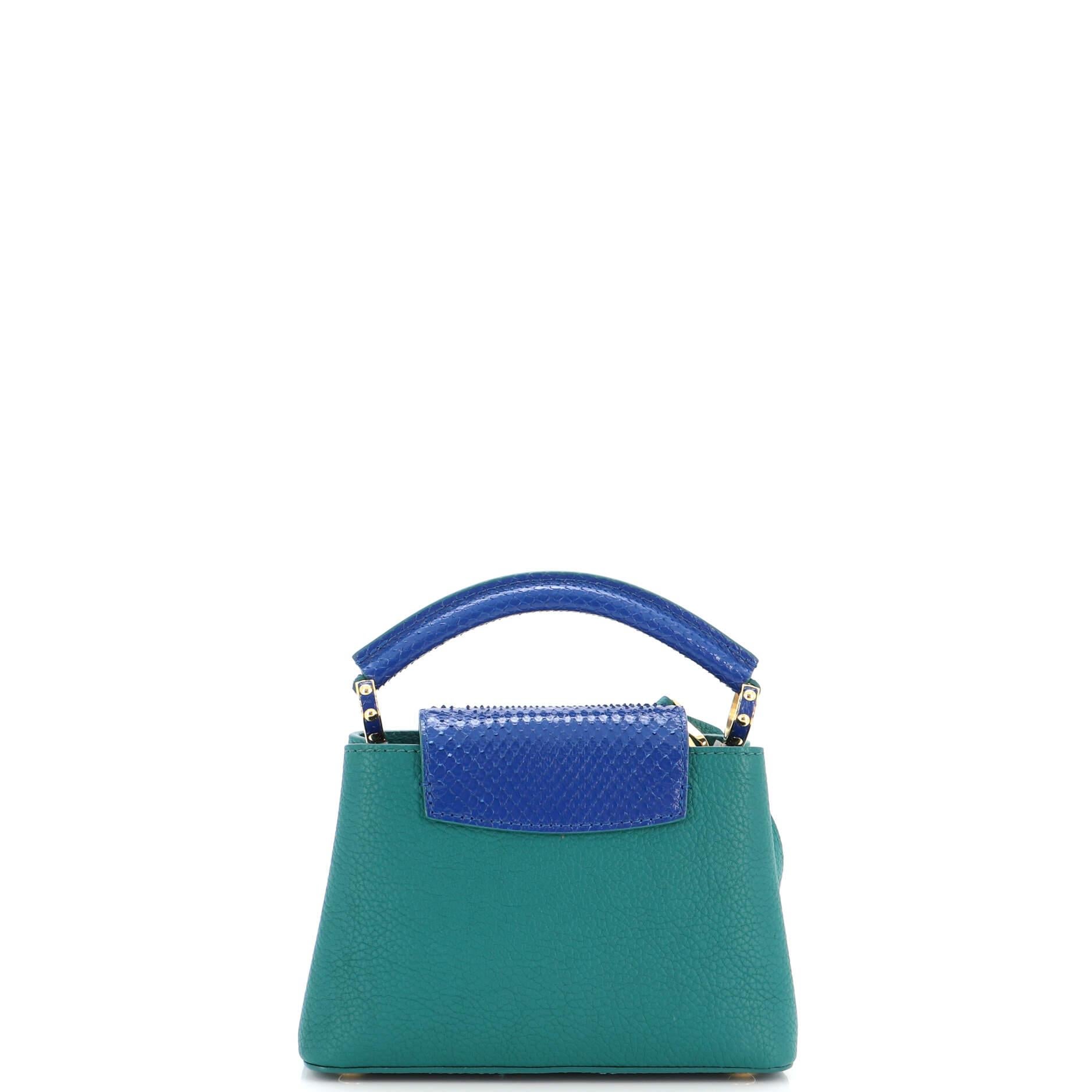 Louis Vuitton Capucines Bag Leather with Python Mini For Sale at 1stDibs