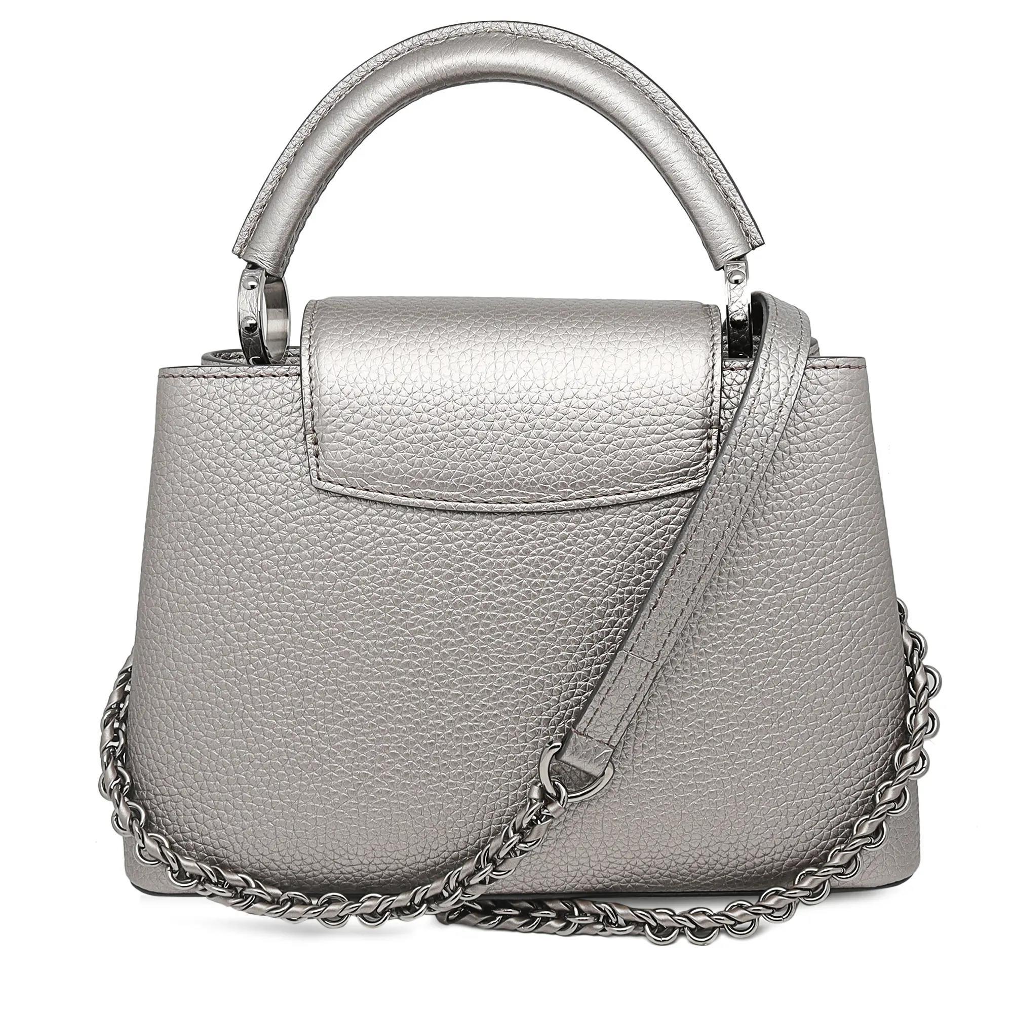 Louis Vuitton Capucines BB Metallic Grey Top Handle Handbag M21102 For ...