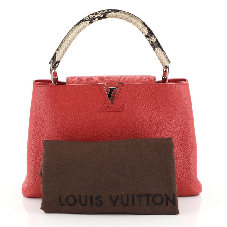 Louis Vuitton Capucines Handbag Leather and Python MM at 1stDibs