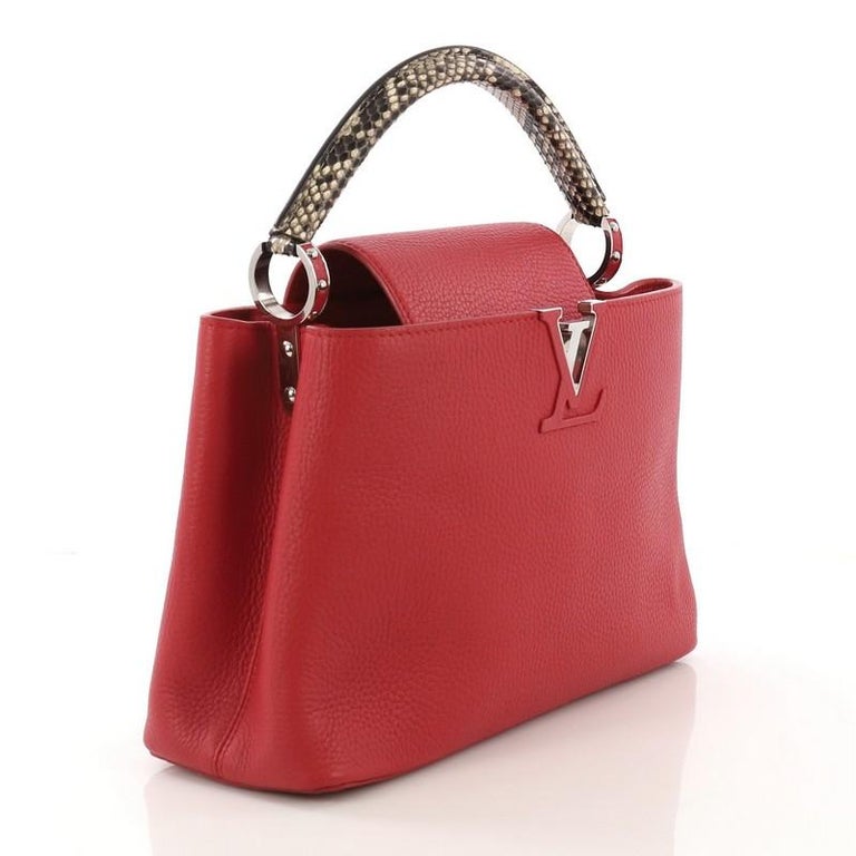 Louis Vuitton Capucines Handbag Leather with Python PM at 1stDibs