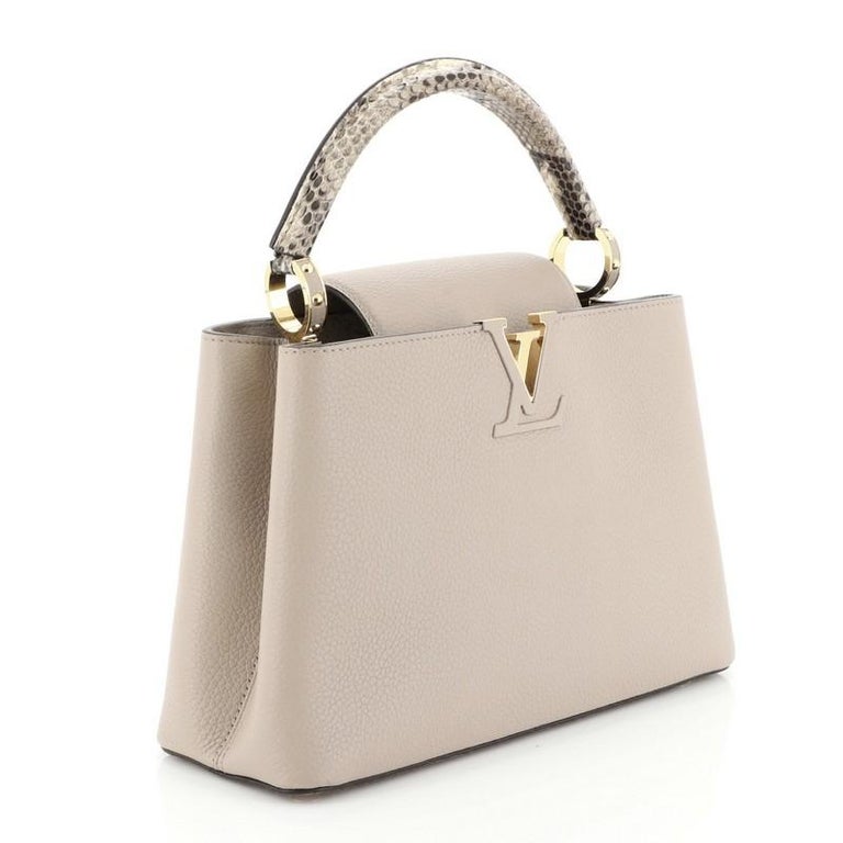 Louis Vuitton Capucines Handbag Leather with Python PM at 1stDibs