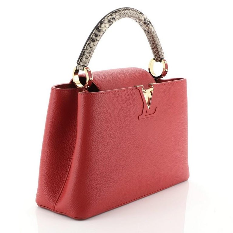 Louis Vuitton Capucines Handbag Leather with Python PM at 1stDibs ...