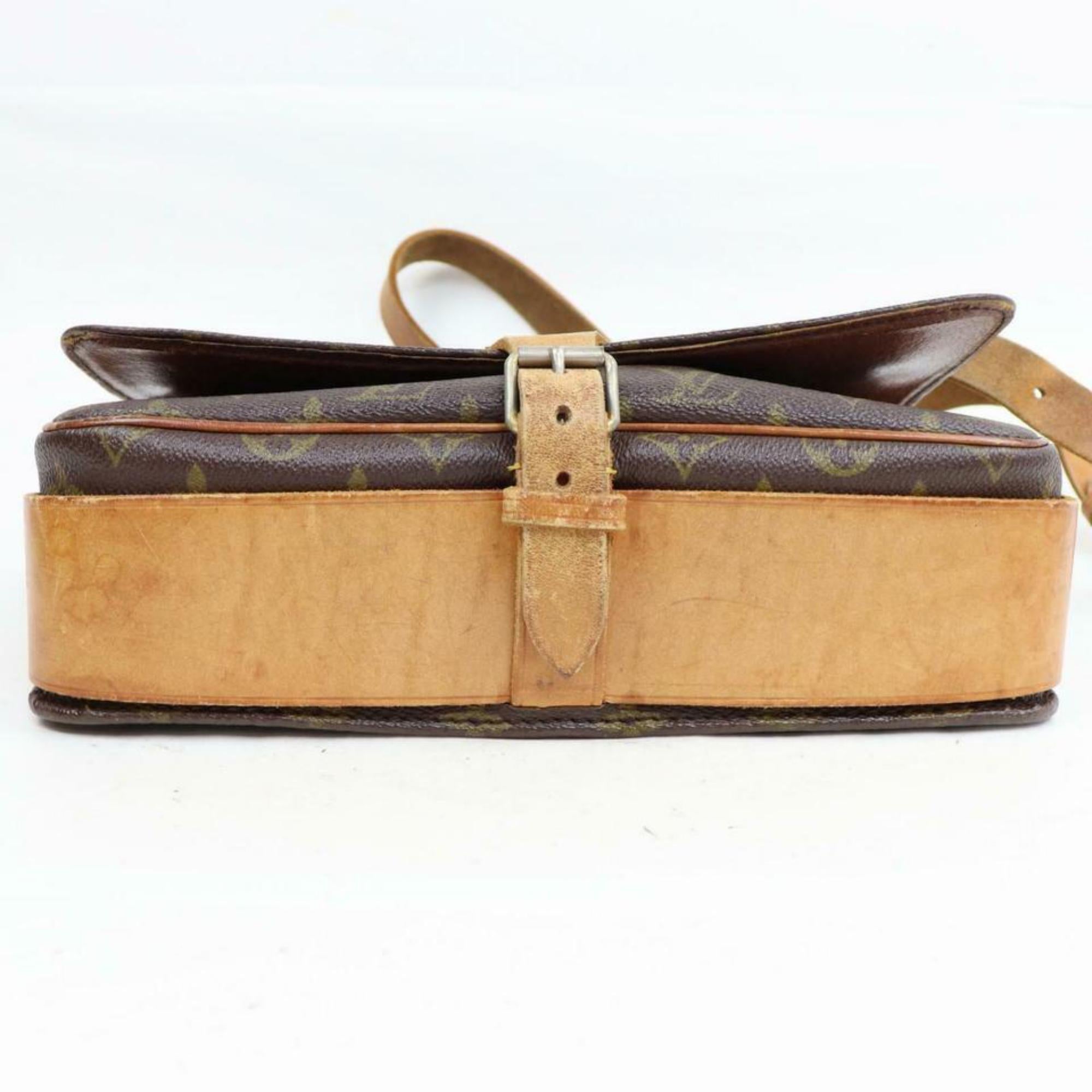Louis Vuitton Cartouchiere Monogram Gm 870197 Brown Coated Canvas Cross ...