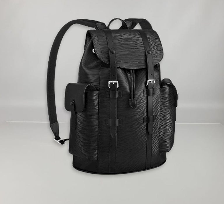 Louis Vuitton Christopher MM Backpack Black Epi Leather For Sale at 1stDibs