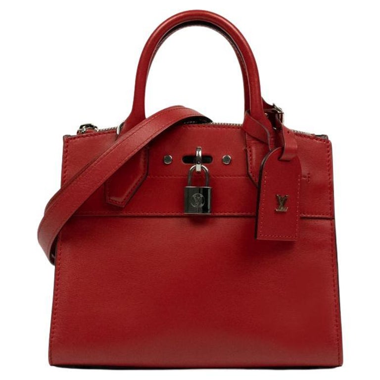 LOUIS VUITTON, City Steamer in red leather For Sale at 1stDibs