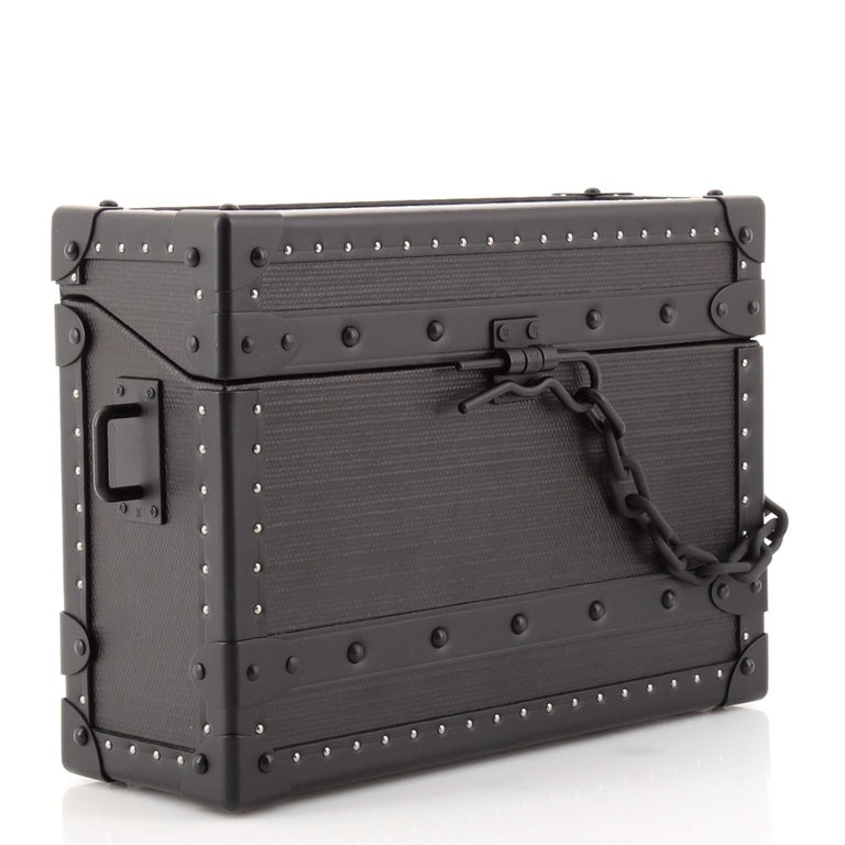 Louis Vuitton Clutch Box Bag Absolute Black Coated Canvas For Sale at ...