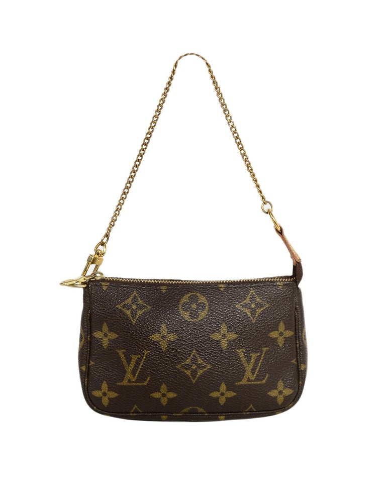 Louis Vuitton Coated Canvas Monogram Mini Pochette Bag For Sale at 1stDibs