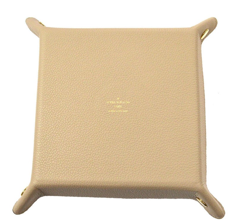 Louis Vuitton Cream Leather Desk Table Vanity Jewelry Cosmetic Travel ...