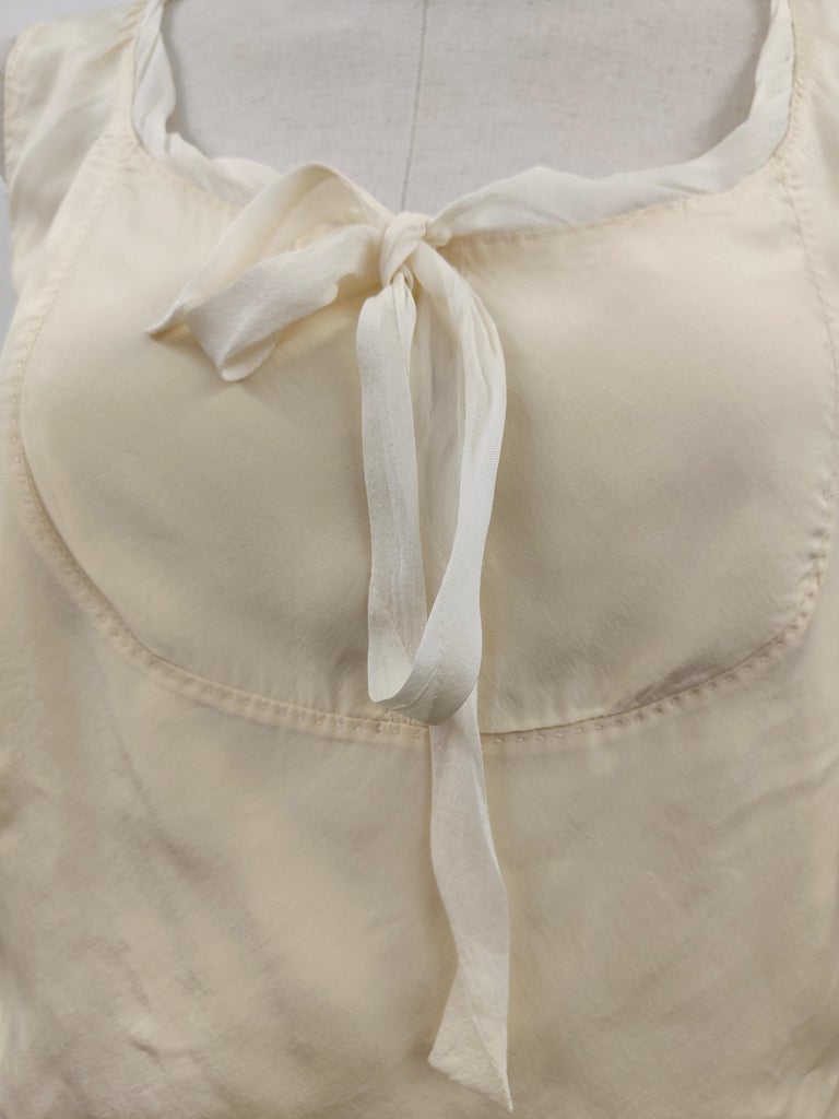 Louis Vuitton cream silk top For Sale at 1stDibs