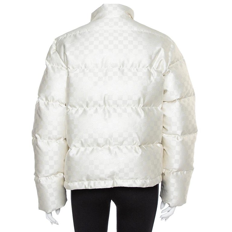 Louis Vuitton Cream Synthetic Down Puffer Jacket M at 1stDibs