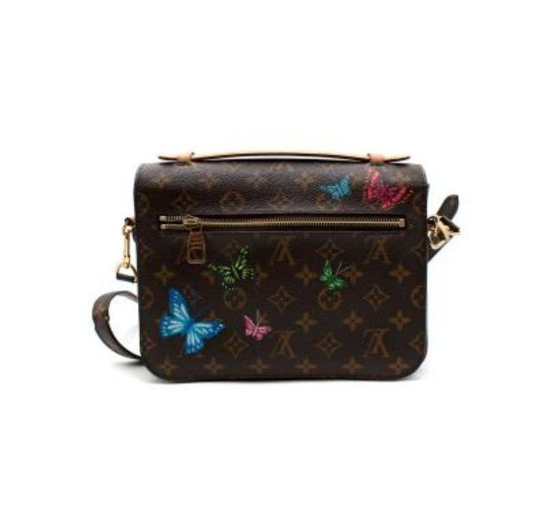 Louis Vuitton Custom Butterfly Print Monogram Pochette Metis Bag For ...