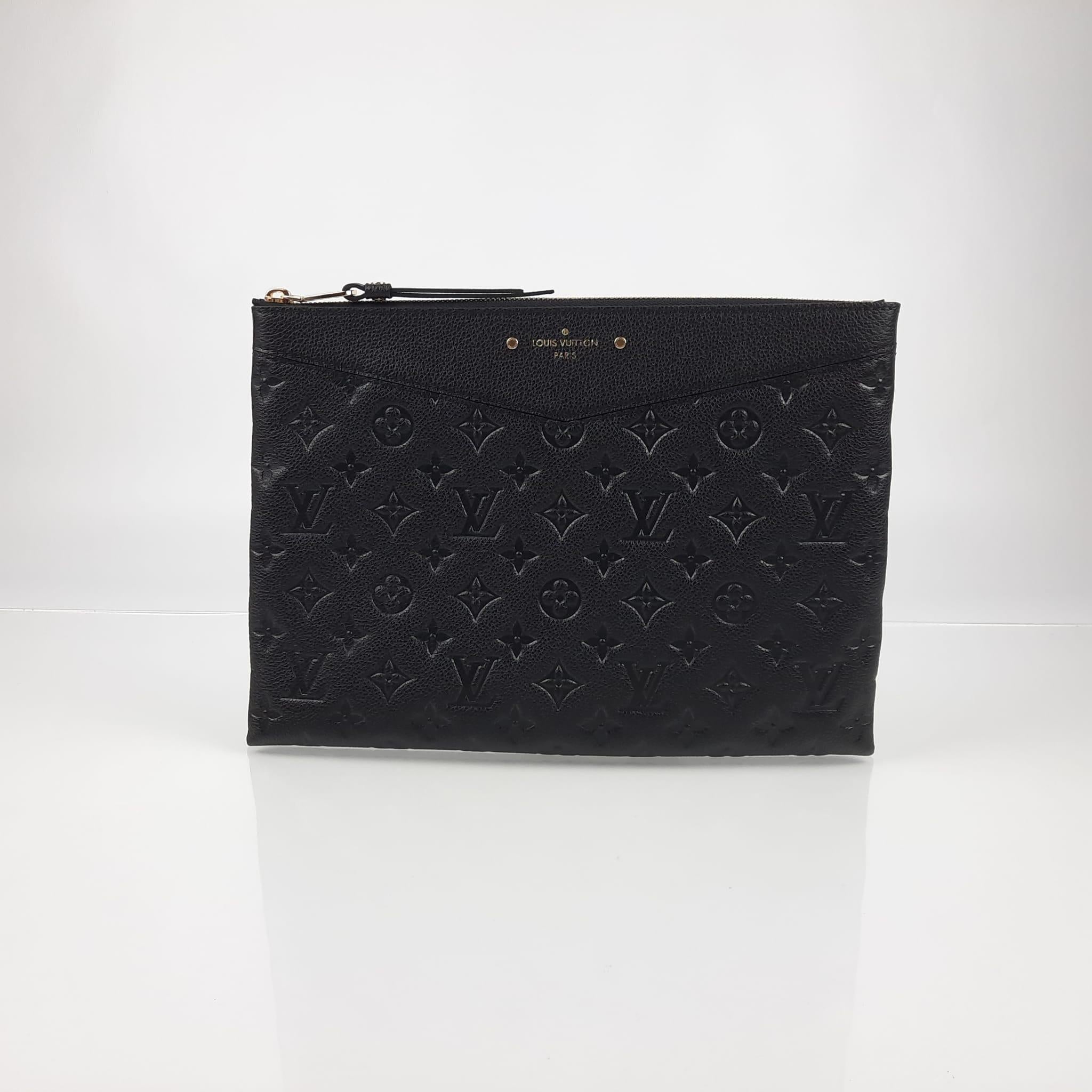 Louis Vuitton Daily Pouch Monogram Empreinte Leather Black For Sale at ...