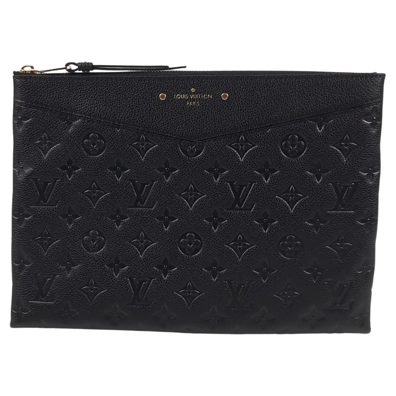 Louis Vuitton Daily Pouch Monogram Empreinte Leather Black For Sale at ...