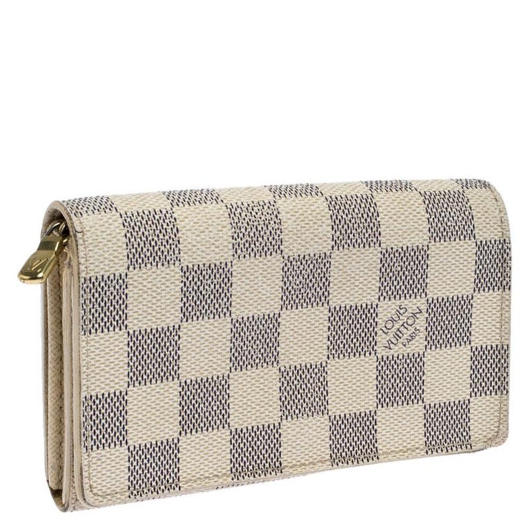 Louis Vuitton Damier Azur Canvas Compact Zippy Wallet For Sale At