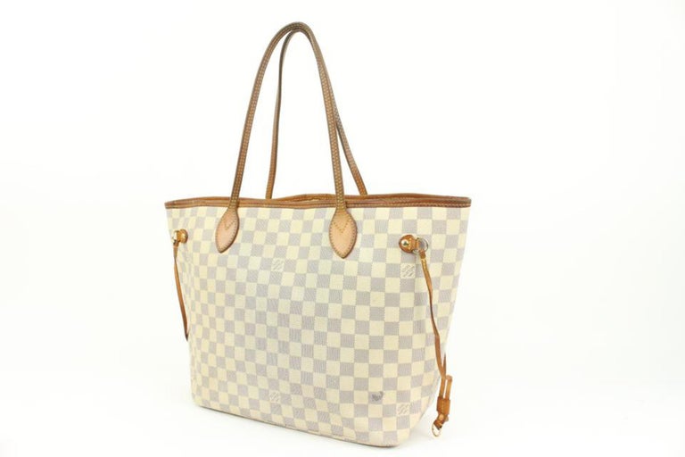 Louis Vuitton Damier Azur Neverfull MM Tote Bag 6lz412s at 1stDibs
