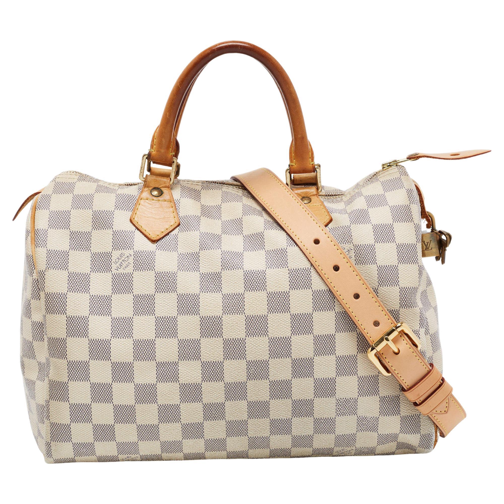 Louis Vuitton Damier Azure Canvas Speedy Bandouliere 30 Bag at 1stDibs