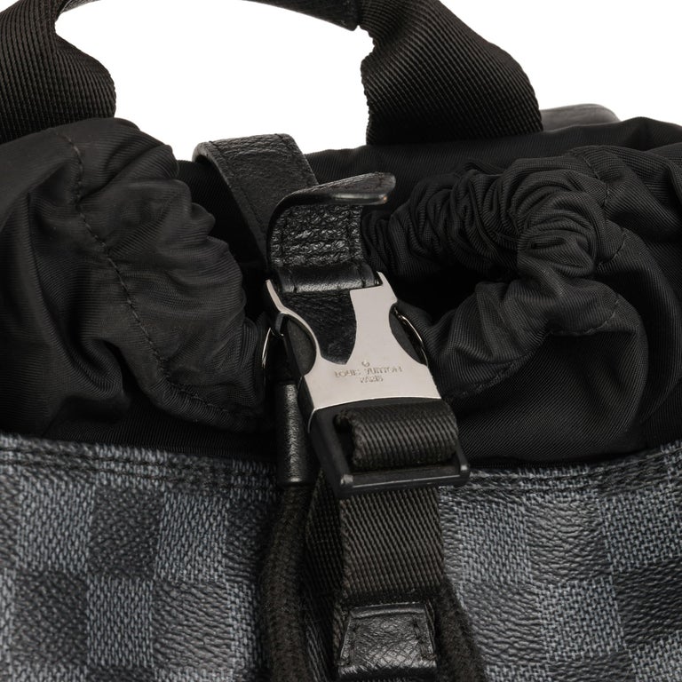 LOUIS VUITTON Damier Cobalt Coated Canvas, Black Calfskin Leather and ...