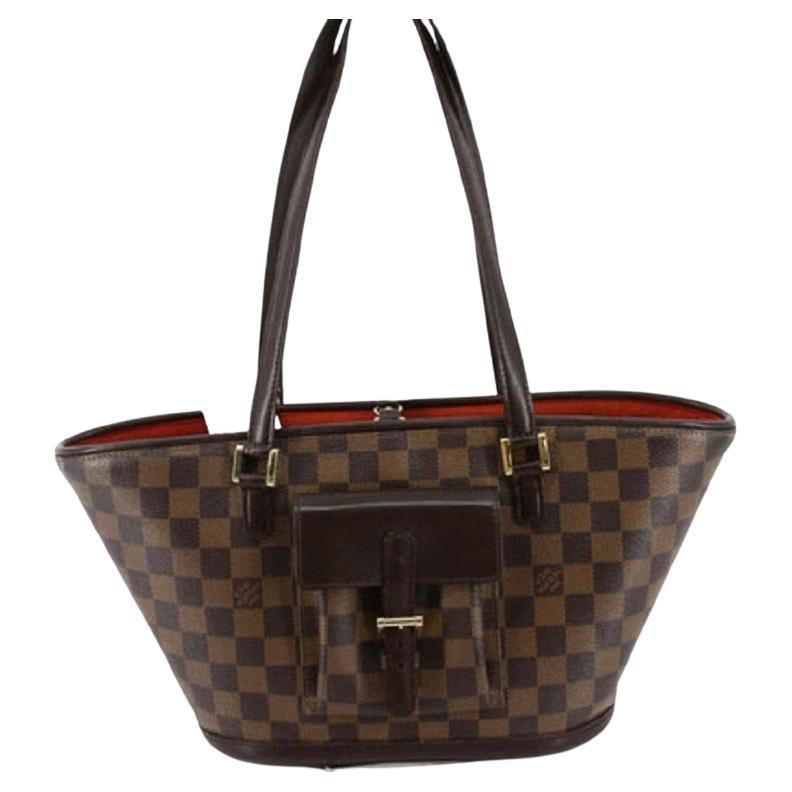 Louis Vuitton Damier Ebene Canvas Leather Manosque PM Shoulder Bag at ...