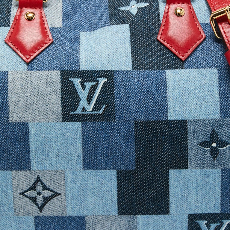 Louis Vuitton Damier Monogram Denim Patchwork Speedy Bandoulier 30 Bag ...