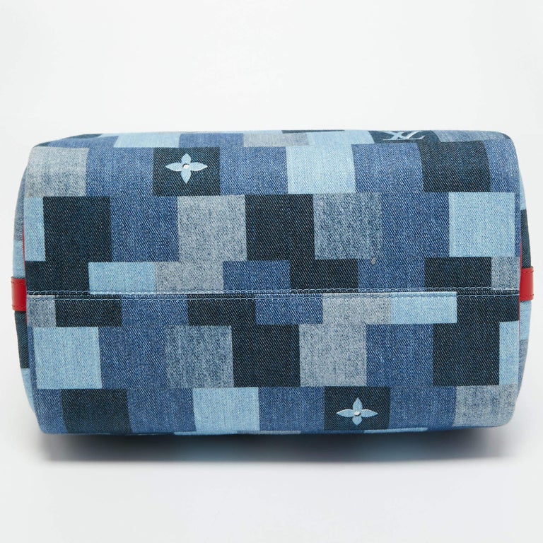Louis Vuitton Damier Monogram Denim Patchwork Speedy Bandoulier 30 Bag ...