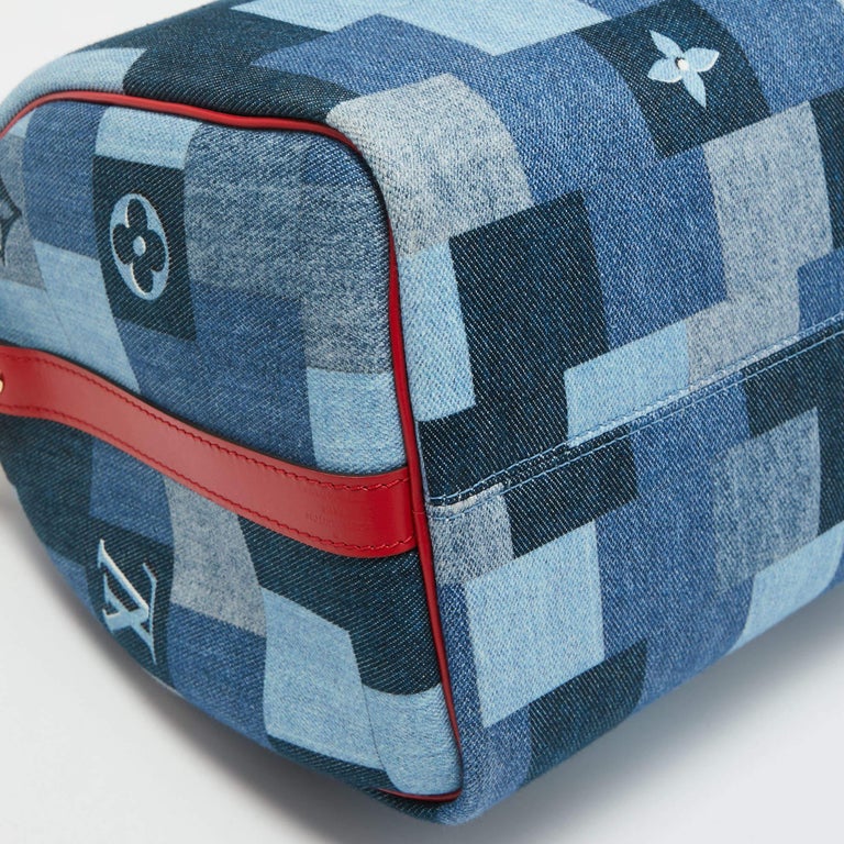 Louis Vuitton Damier Monogram Denim Patchwork Speedy Bandoulier 30 Bag ...