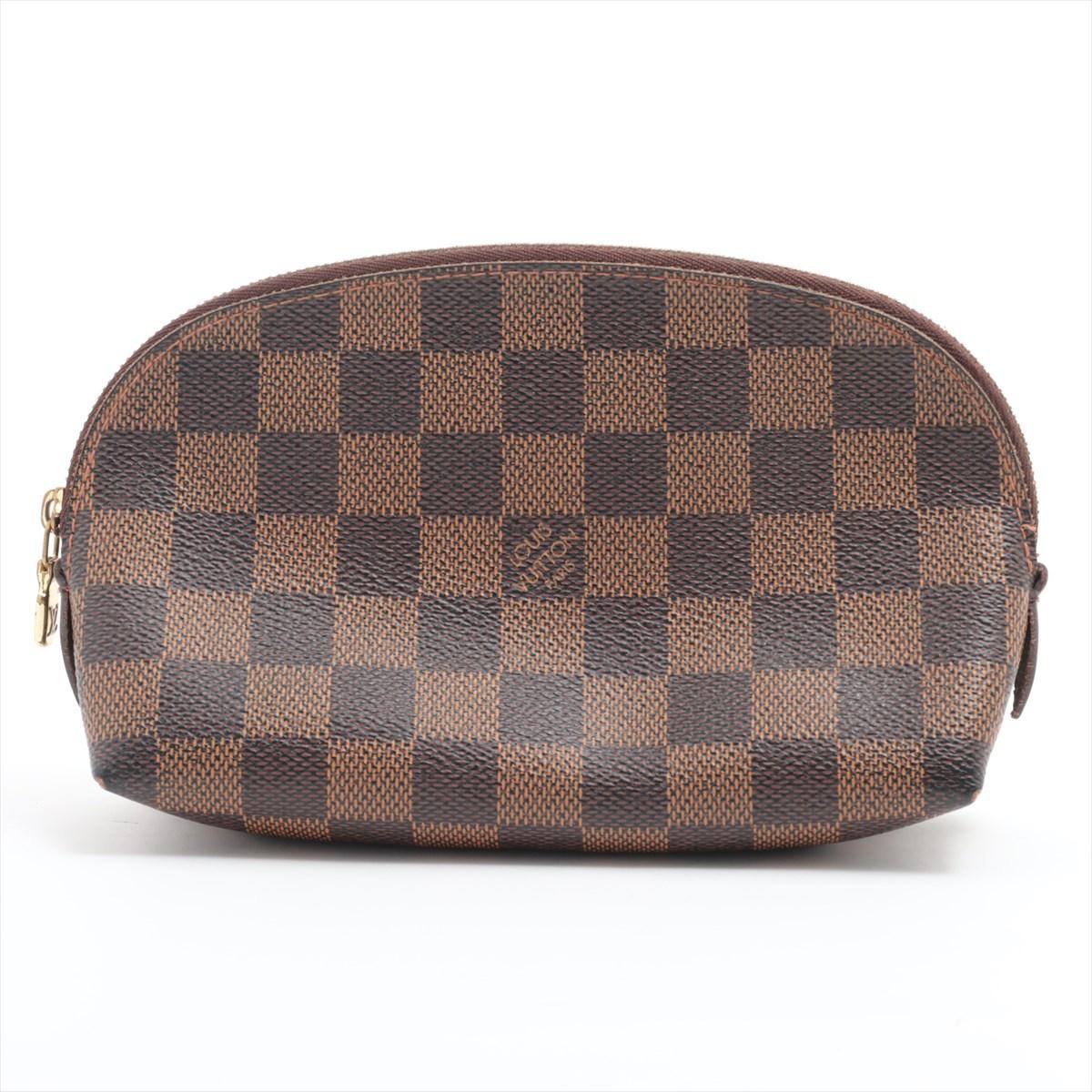 Louis Vuitton Damier Pochette Cosmetic Brown Pouch For Sale at 1stDibs