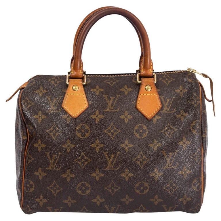 LOUIS VUITTON dark brown Monogram Canvas SPEEDY 25 Bag For Sale at 1stDibs