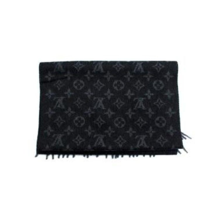 Louis Vuitton Dark Grey Cashmere and Wool Monogram Gradient Scarf For ...