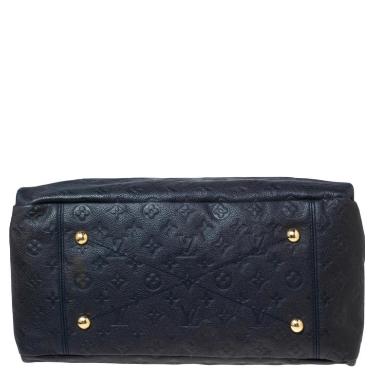 Louis Vuitton Dark Navy Blue Monogram Empreinte Leather Artsy MM Bag at ...