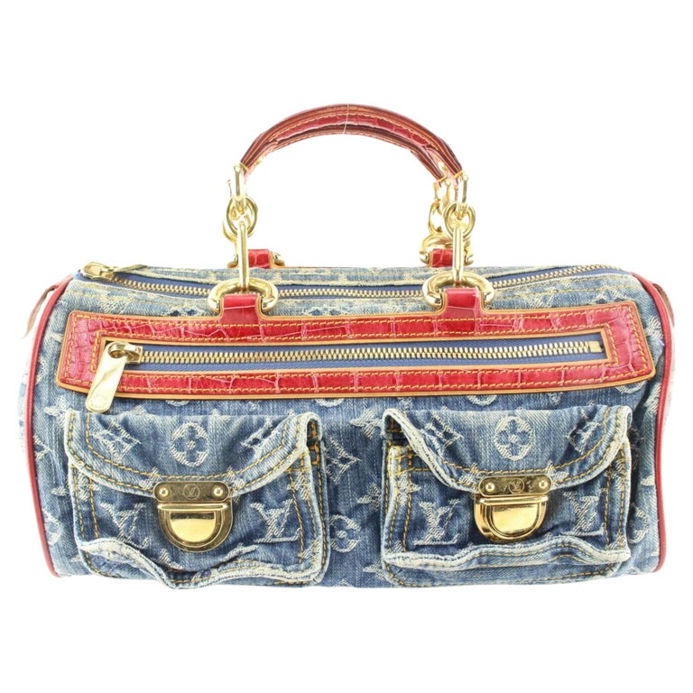 Louis Vuitton Denim Neo Speedy Red Alligator Chain 2LVS525K For Sale at ...