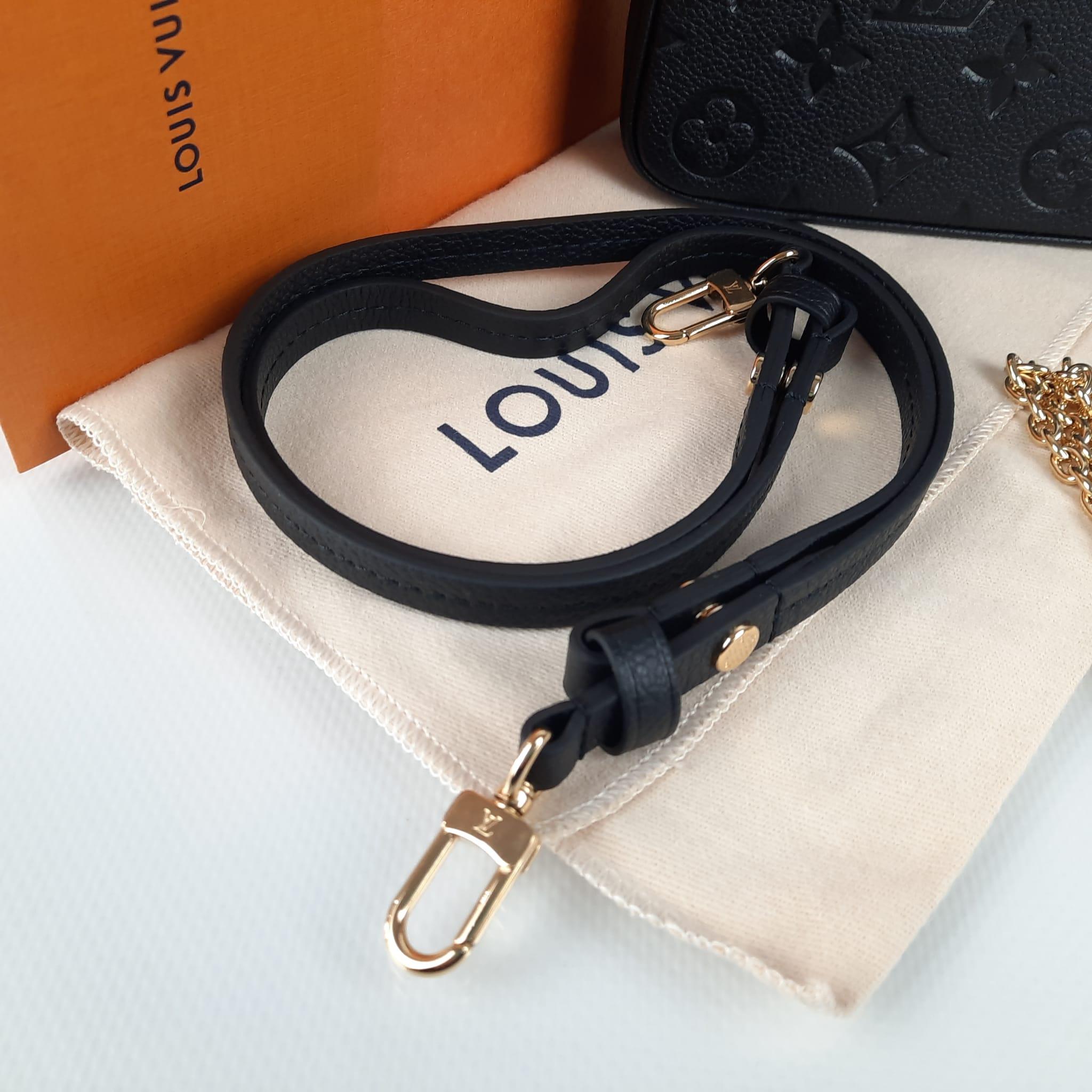 Louis Vuitton Easy Pouch On Strap Bag Black Monogram Empreinte For Sale ...