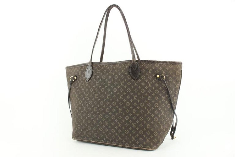 Louis Vuitton Ebene Monogram Mini Lin Idylle Neverfull MM Tote Bag ...